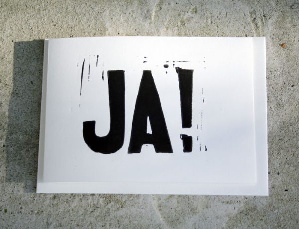 JA! JA! JA! HOCHZEITSKARTE Doppelkarte